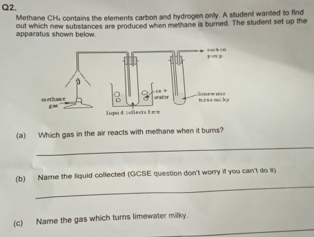 Solved: Methane CH4 contains the elements carbon and hydrogen only. A ...