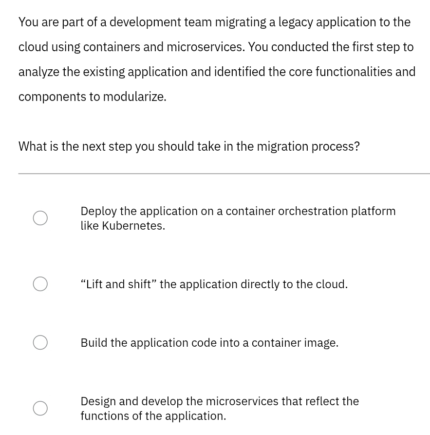 Solved: You are part of a development team migrating a legacy ...