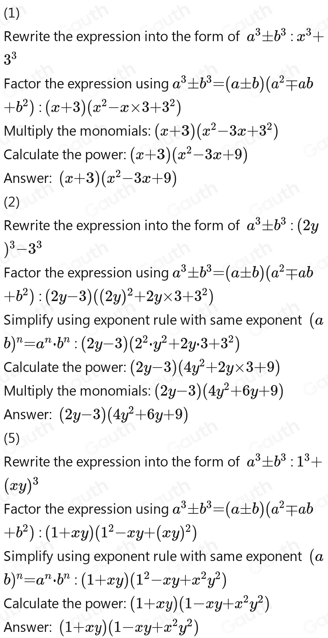 Solved: Factor each completely. Write your answers on your answer sheet ...
