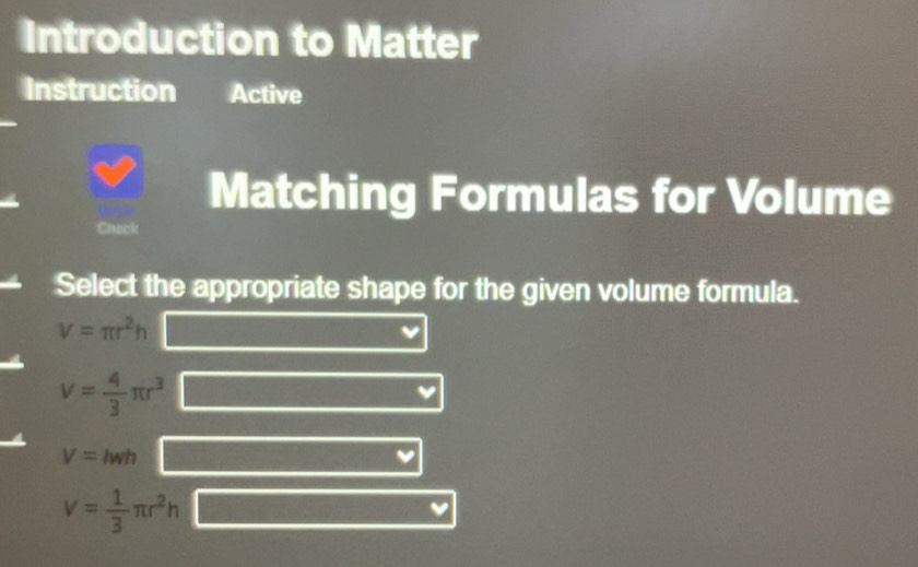 Gelöst:Introduction to Matter Instruction Active Matching Formulas for ...