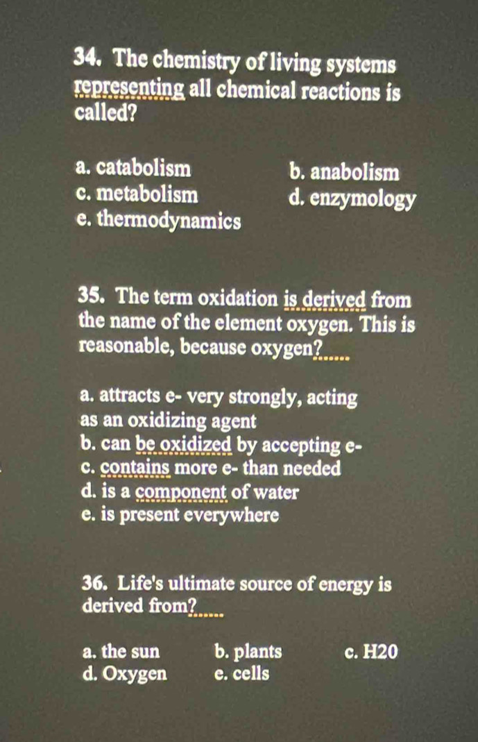 Solved: The chemistry of living systems representing all chemical ...