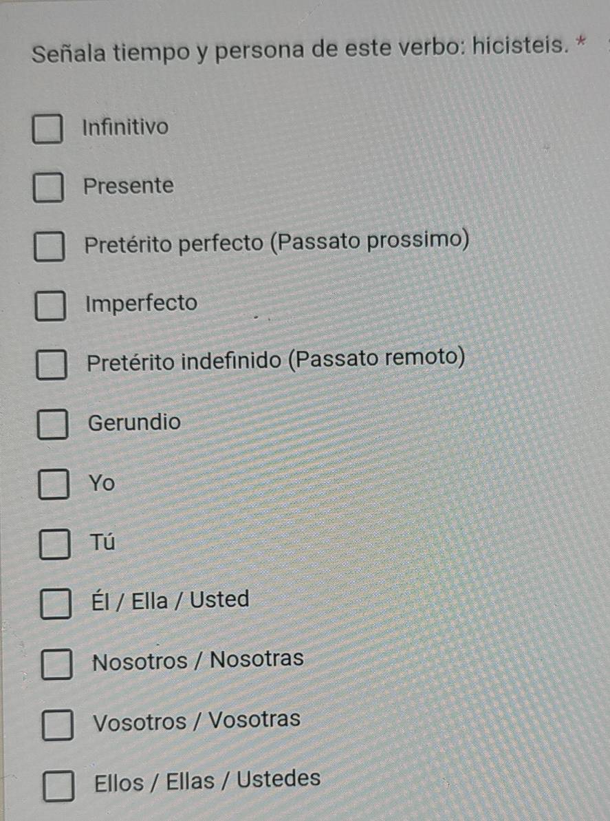 Risolto:Señala tiempo y persona de este verbo: hicisteis. * Infinitivo ...