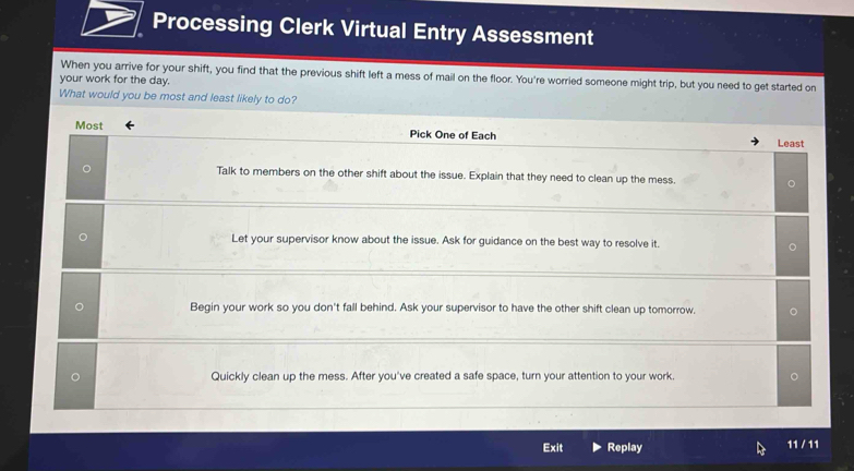 Solved: Processing Clerk Virtual Entry Assessment When you arrive for ...
