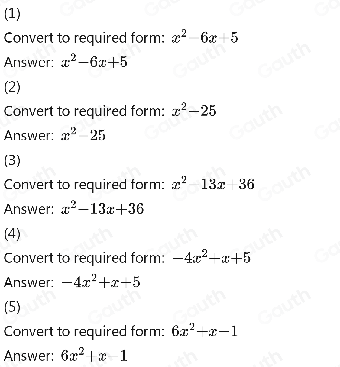 Solved: Transform each equation into standard form. Them, identify the ...