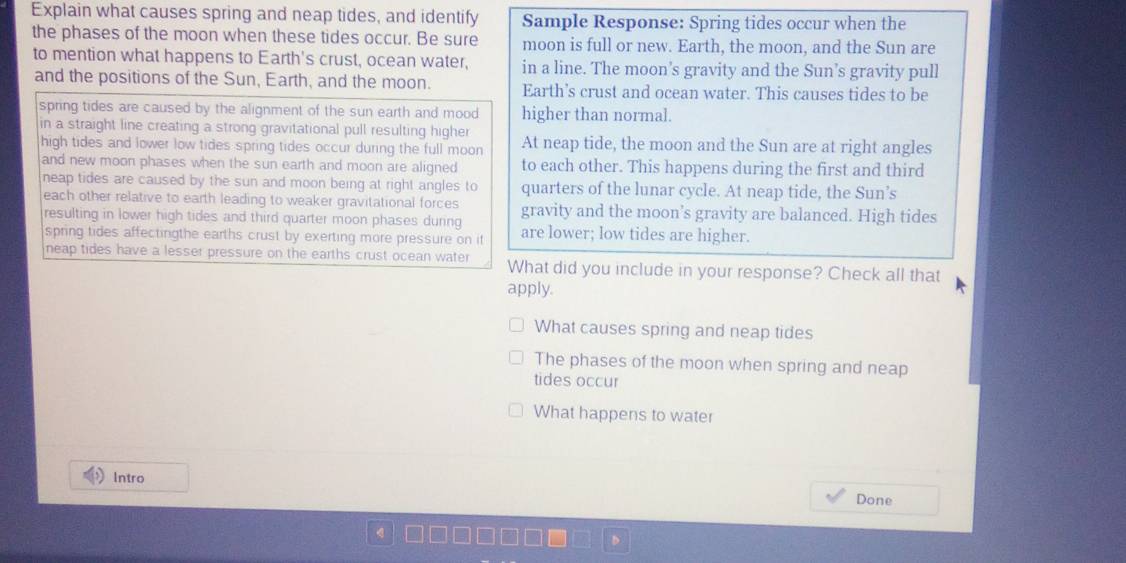 Solved: Explain what causes spring and neap tides, and identify Sample ...