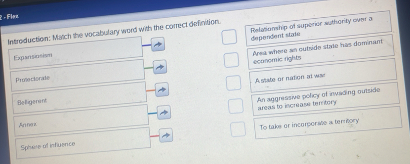 Solved: Flex Introduction: Match the vocabulary word with the correct ...