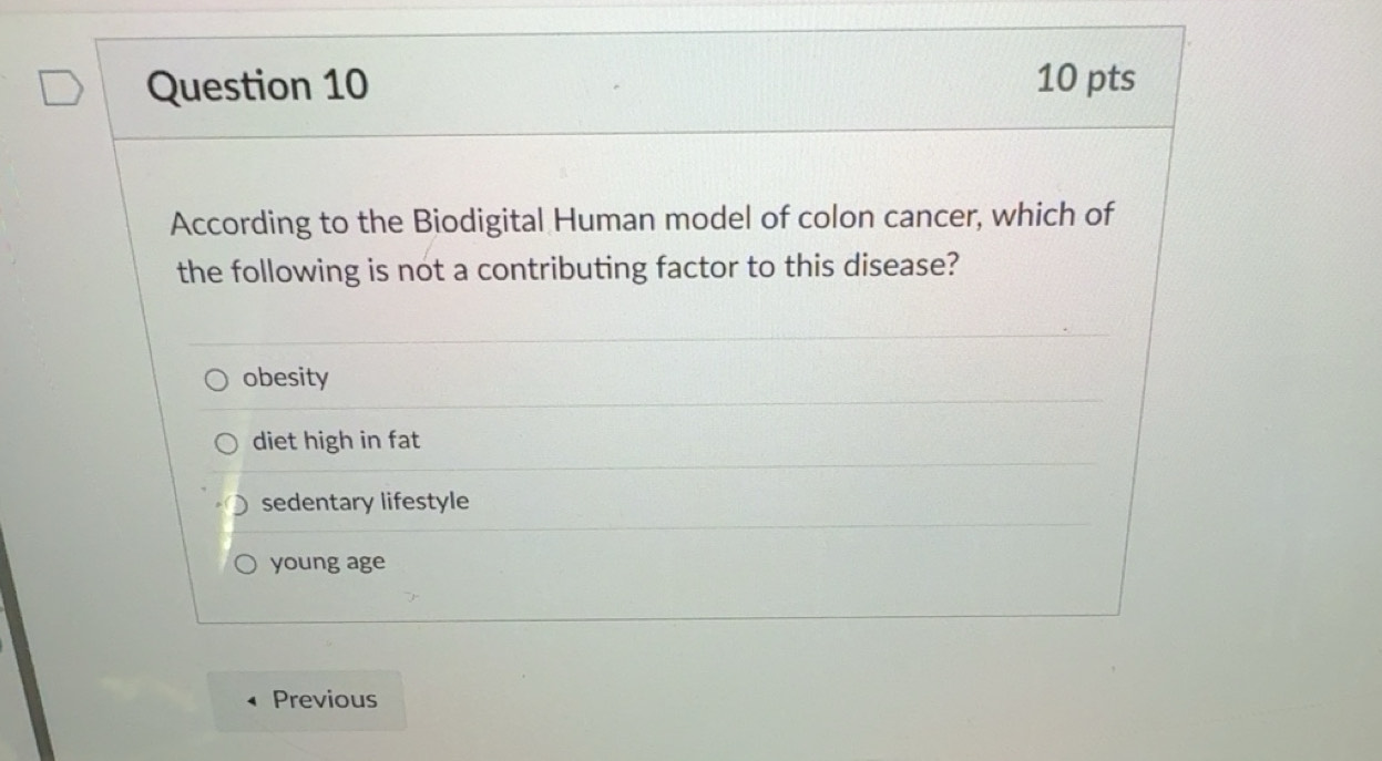 Solved: According to the Biodigital Human model of colon cancer, which ...