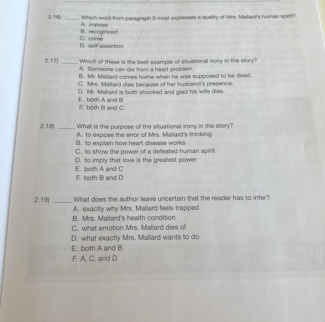 Solved: 2.16) _Which word from paragraph 9 most expresses a quality of ...