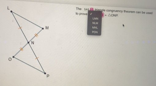 Solved: The SAS triangle congruency theorem can be used to prove a ...