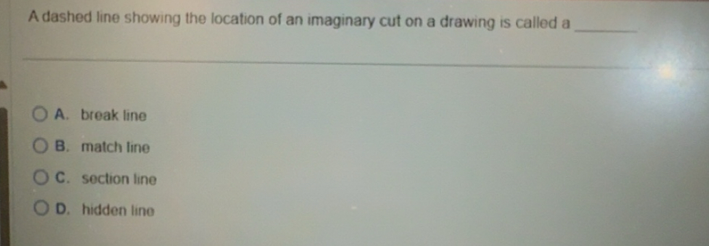 Solved: A dashed line showing the location of an imaginary cut on a ...