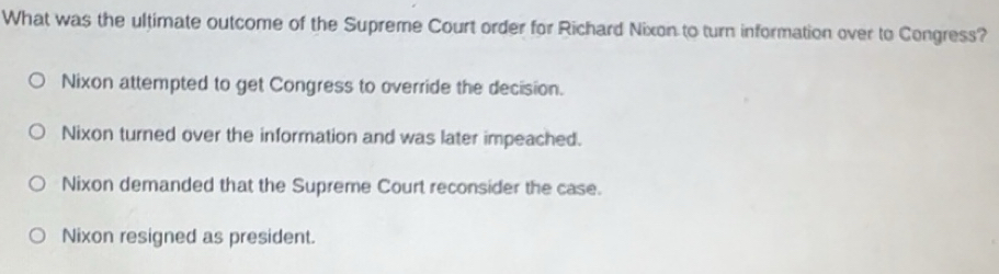 Solved: What was the ultimate outcome of the Supreme Court order for ...