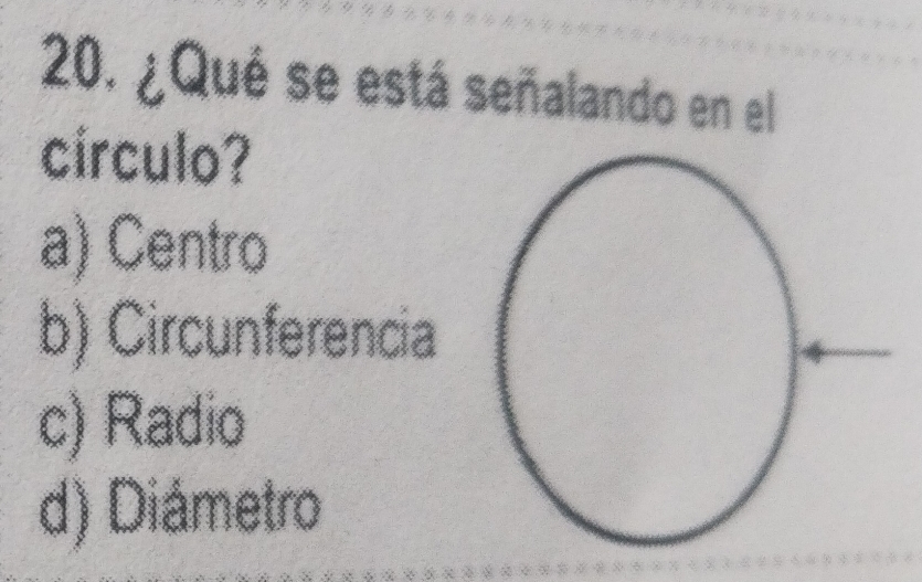 Resuelto:¿Qué se está señalando en el círculo? a) Centro b ...