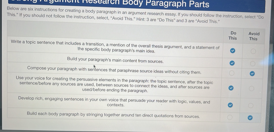 Solved: It Research Body Paragraph Parts Below are six instructions for ...