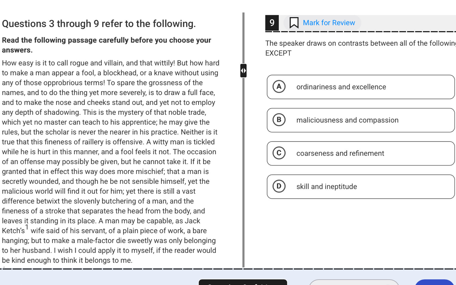 Gelöst:through 9 refer to the following. 9 Mark for Review Read the ...