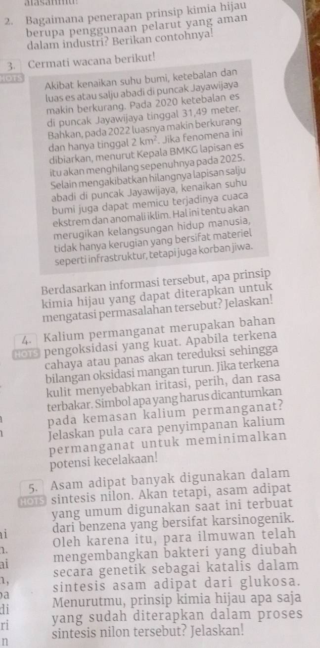 Telah dijawab:Bagaimana penerapan prinsip kimia hijau berupa penggunaan ...