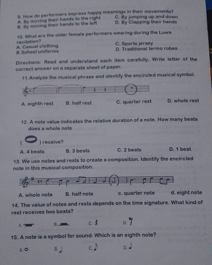 Solved: How do performers express happy meanings in their movements? A ...