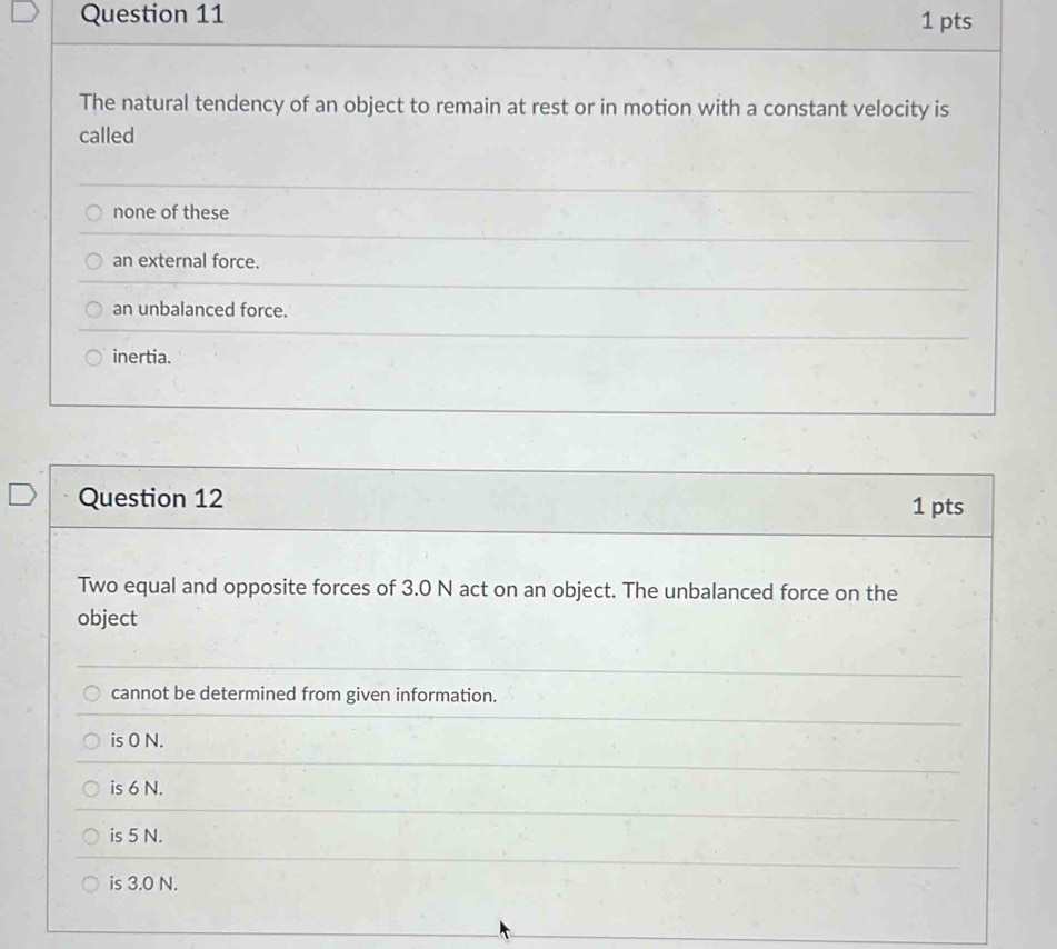 Solved: The natural tendency of an object to remain at rest or in motion with a constant ...