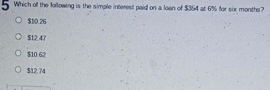 Solved: Which of the following is the simple interest paid on a loan of ...