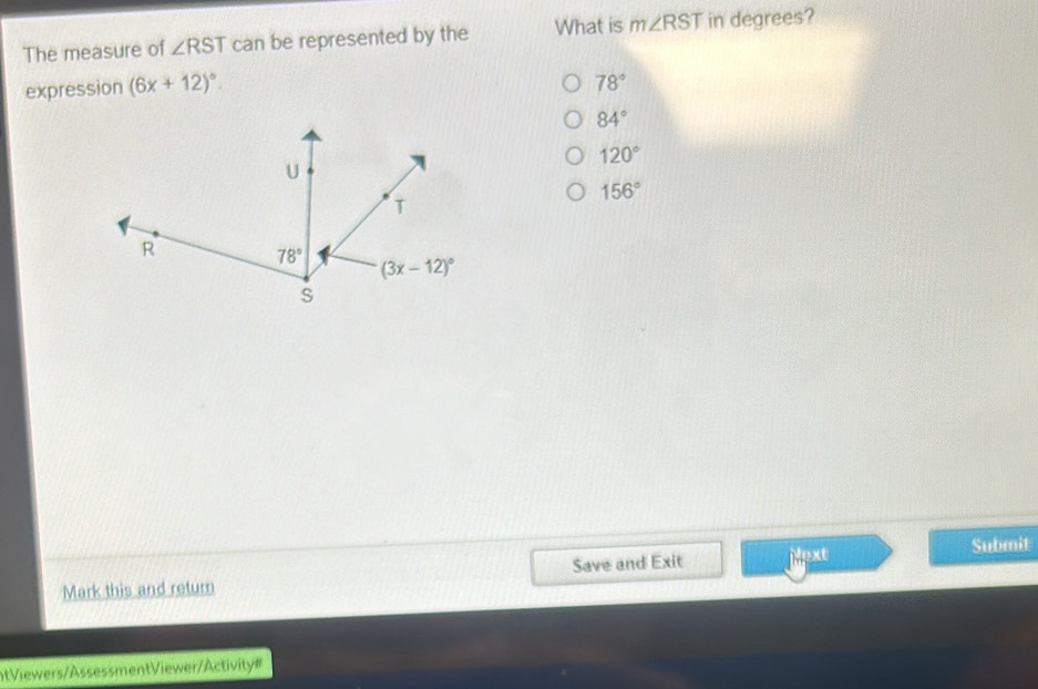 Solved: The measure of ∠ RST can be represented by the What is m∠ RST ...