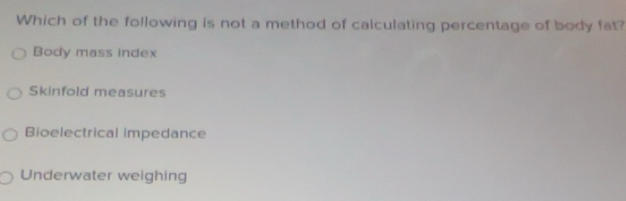Solved: Which of the following is not a method of calculating ...