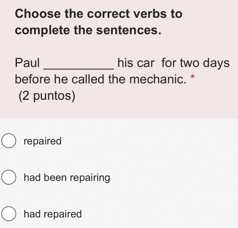 Resuelto:Choose the correct verbs to complete the sentences. Paul _his ...