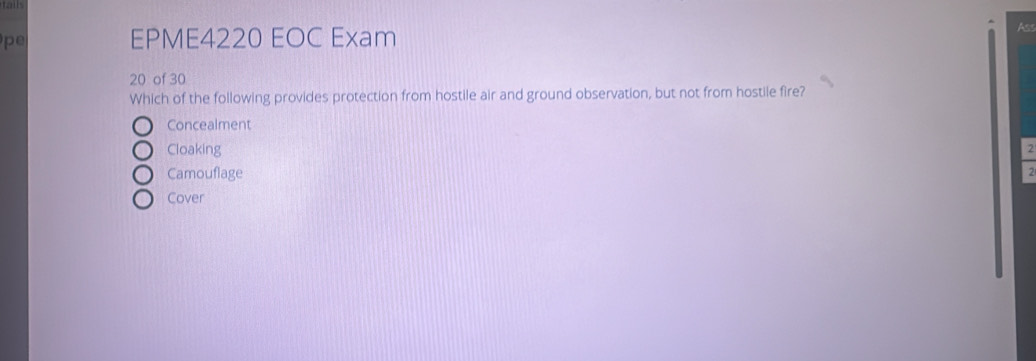 Solved: pe EPME4220 EOC Exam Ass 20 of 30 Which of the following ...