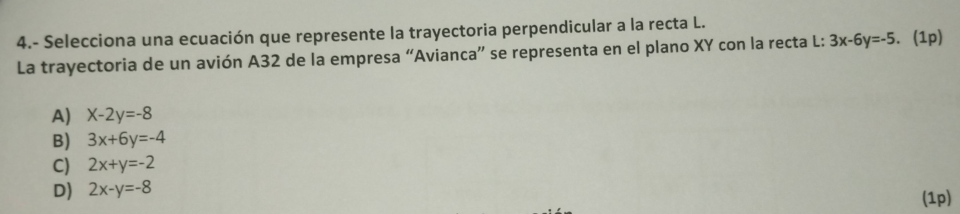 Resuelto:4.- Selecciona una ecuación que represente la trayectoria ...