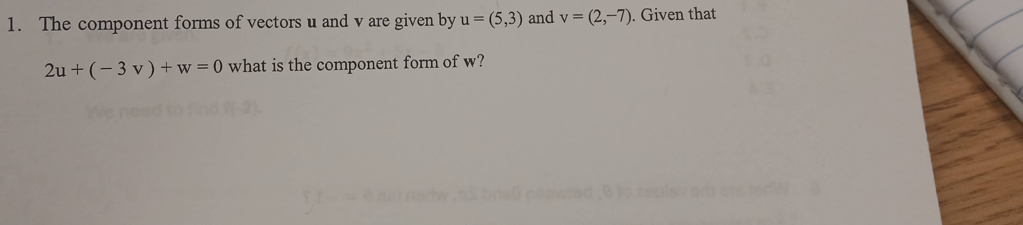 Solved: The component forms of vectors u and v are given by u=(5,3) and ...