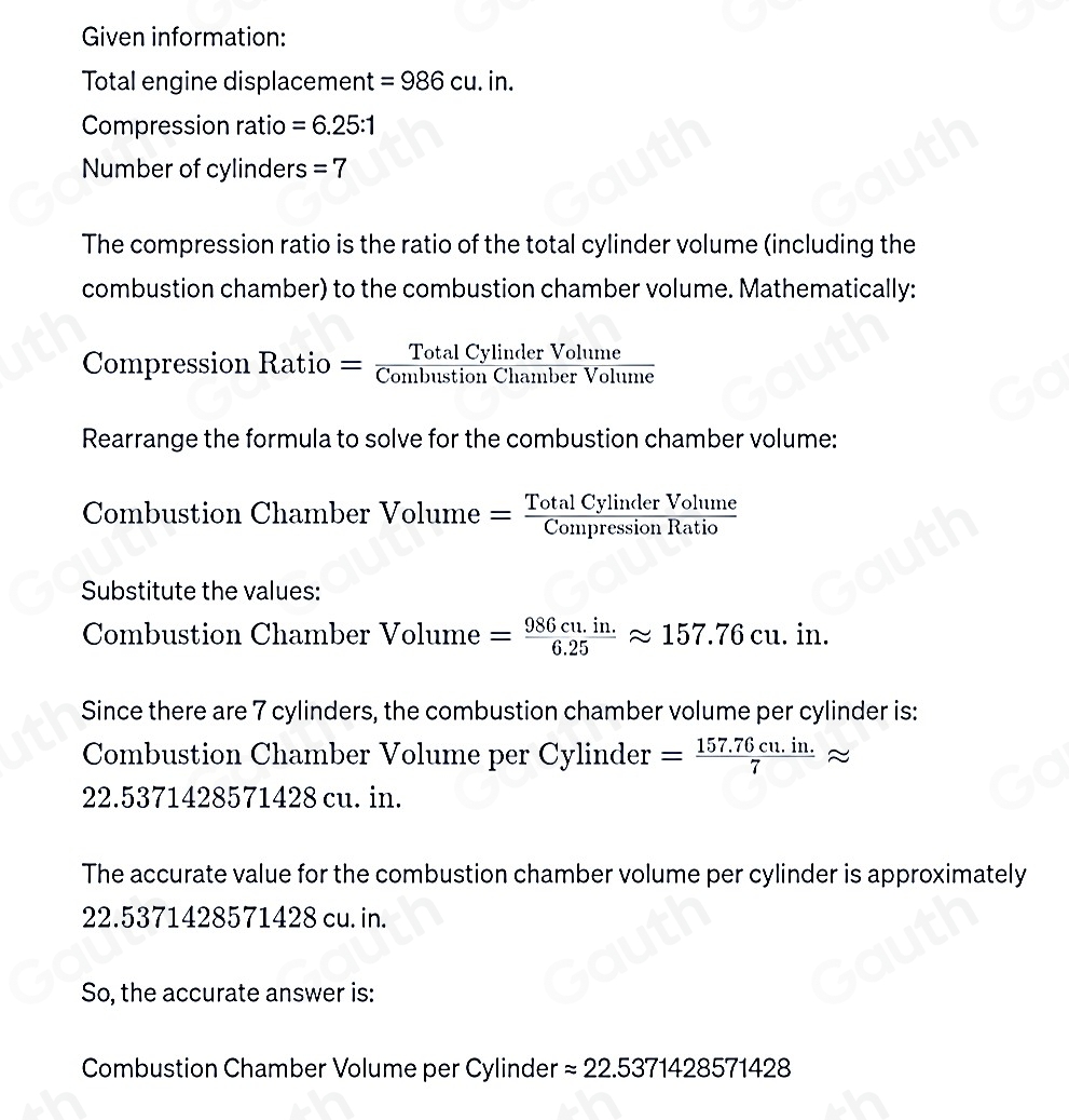 Solved: A seven-cylinder aircraft engine has a total engine ...