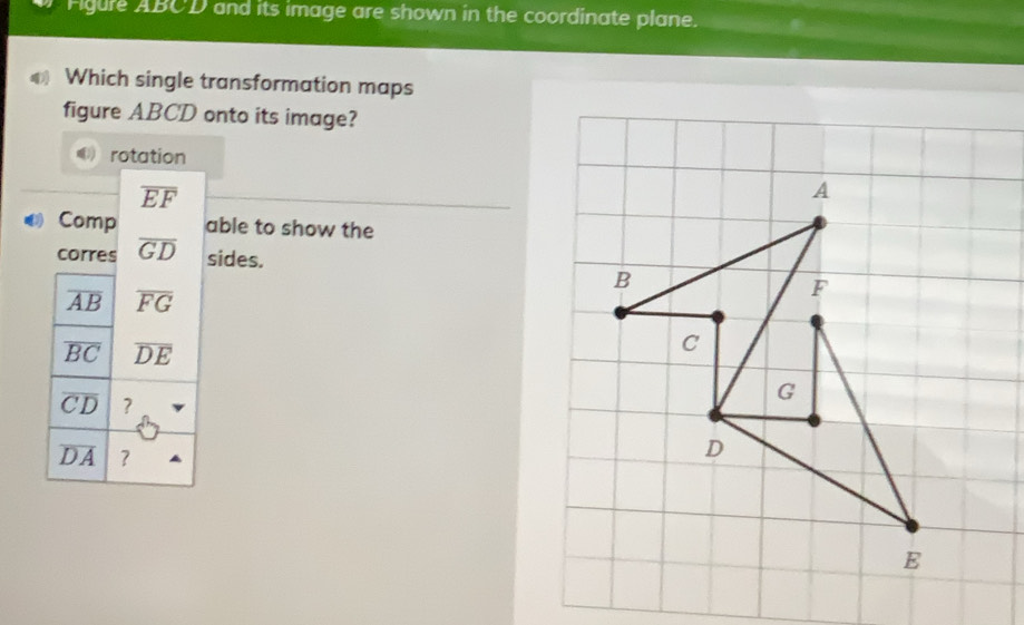 Solved: Figure ABCD and its image are shown in the coordinate plane ...