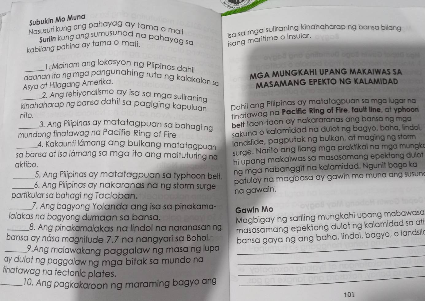 Solved: Subukin Mo Muna Nasusuri kung ang pahayag ay tama o mali isa sa ...