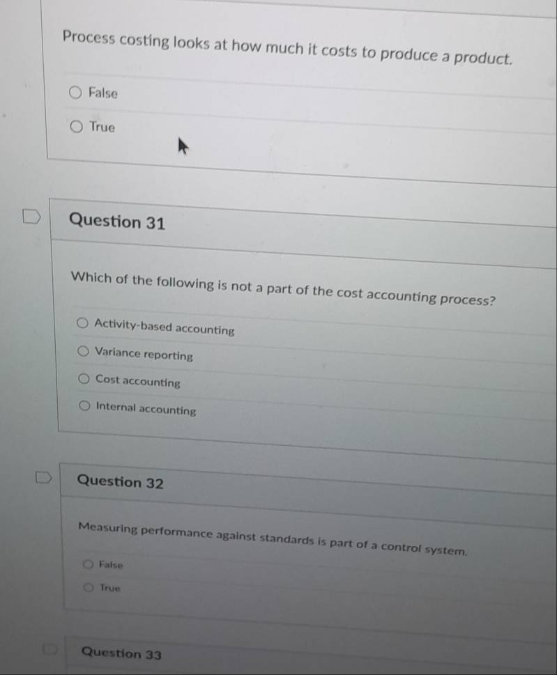 Solved: Process costing looks at how much it costs to produce a product ...