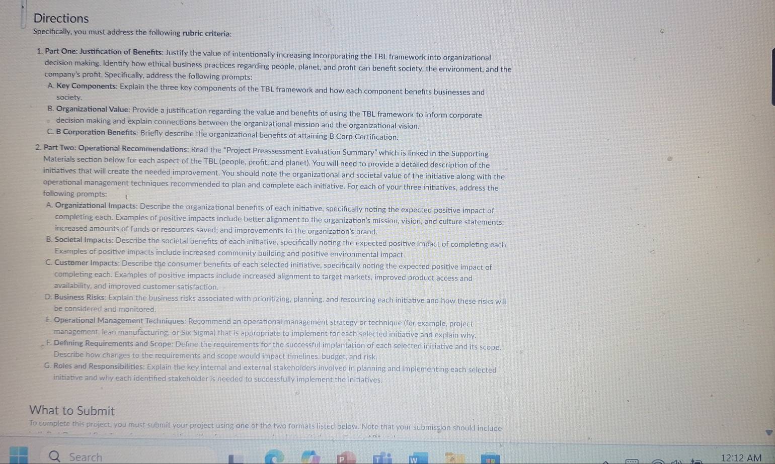 Solved: Directions Specifcally, you must address the following rubric ...