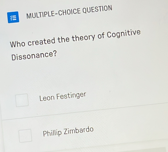 Solved: MULTIPLE-CHOICE QUESTION Who created the theory of Cognitive ...