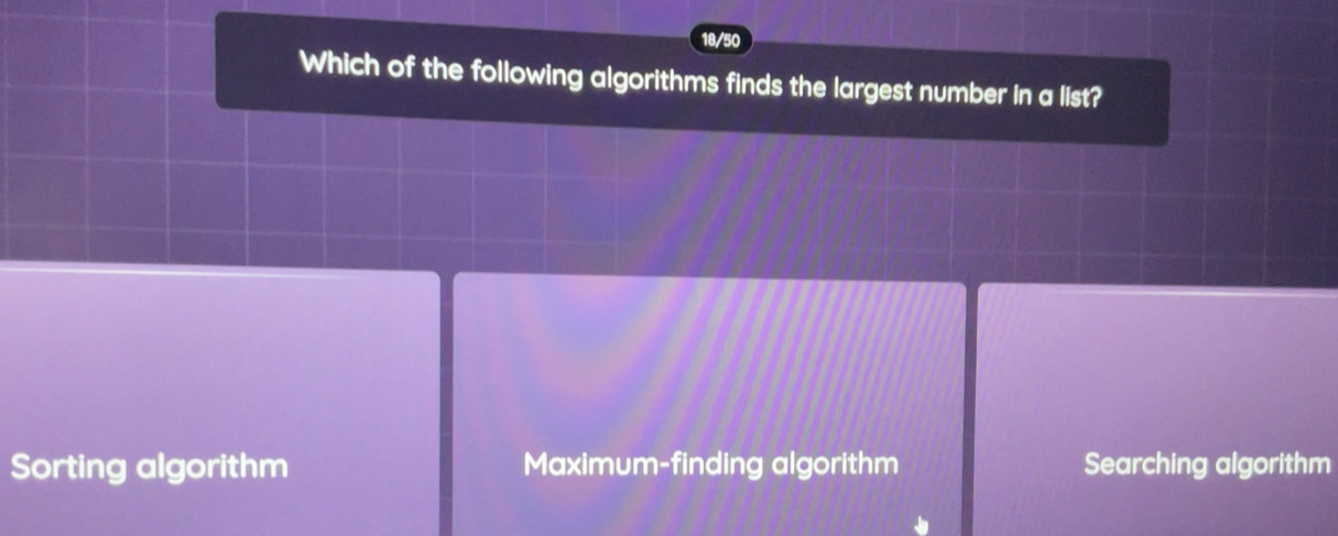 Solved: 18/50 Which of the following algorithms finds the largest ...