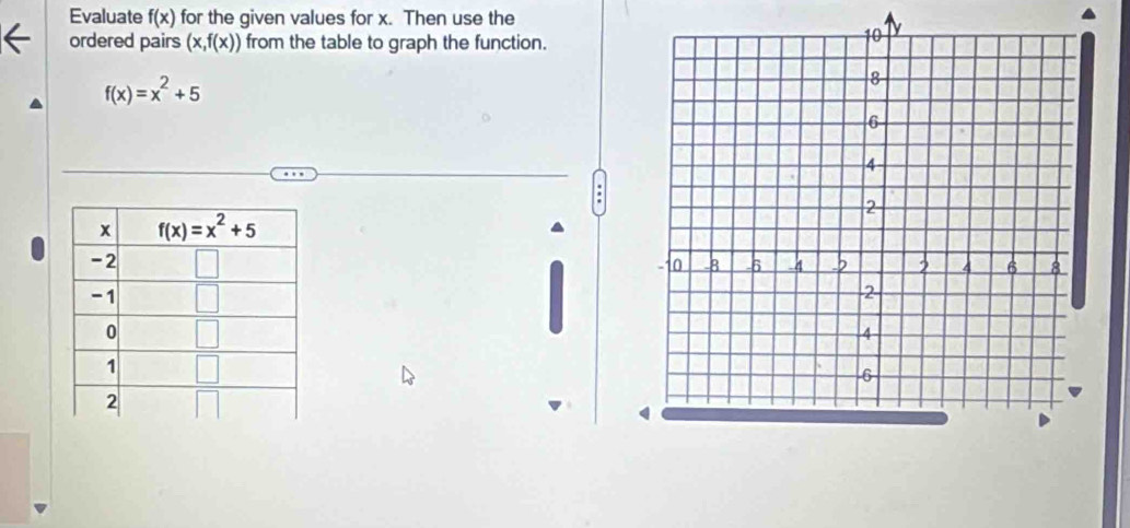 Solved: Evaluate f(x) for the given values for x. Then use the ordered ...