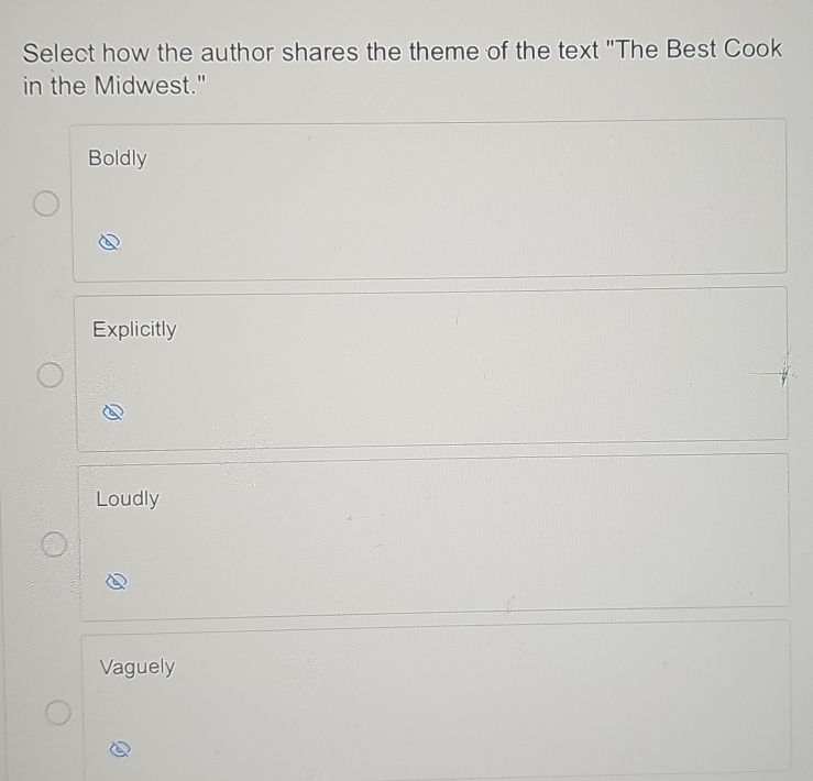 Solved: Select how the author shares the theme of the text "The Best ...