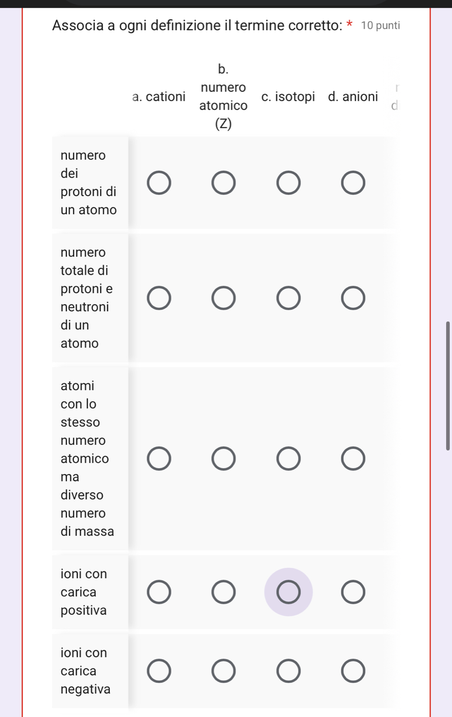 Risolto:Associa a ogni definizione il termine corretto: * 10 punti b ...