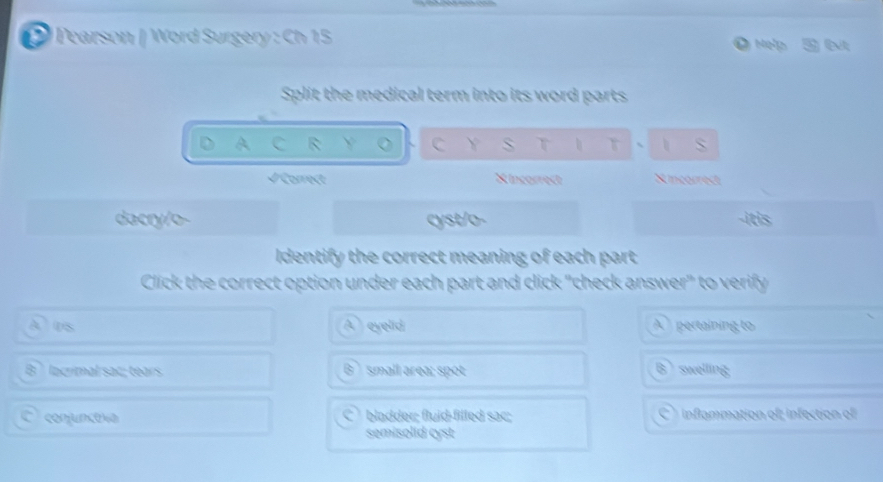 Solved: Pearson | Word Surgery : Ch 15 ( t Split the medical term into ...