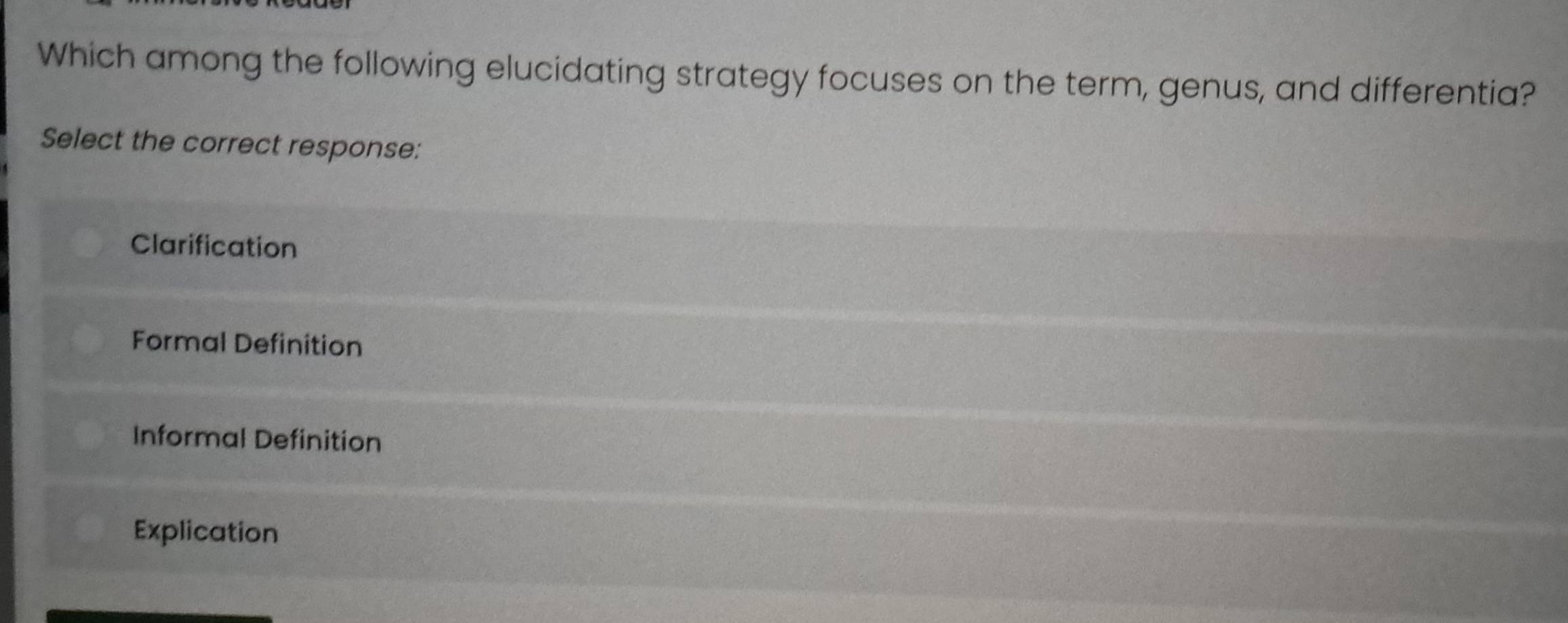 Solved: Which among the following elucidating strategy focuses on the ...