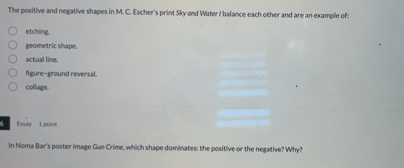 Solved: The positive and negative shapes in M. C. Escher's print Sky ...