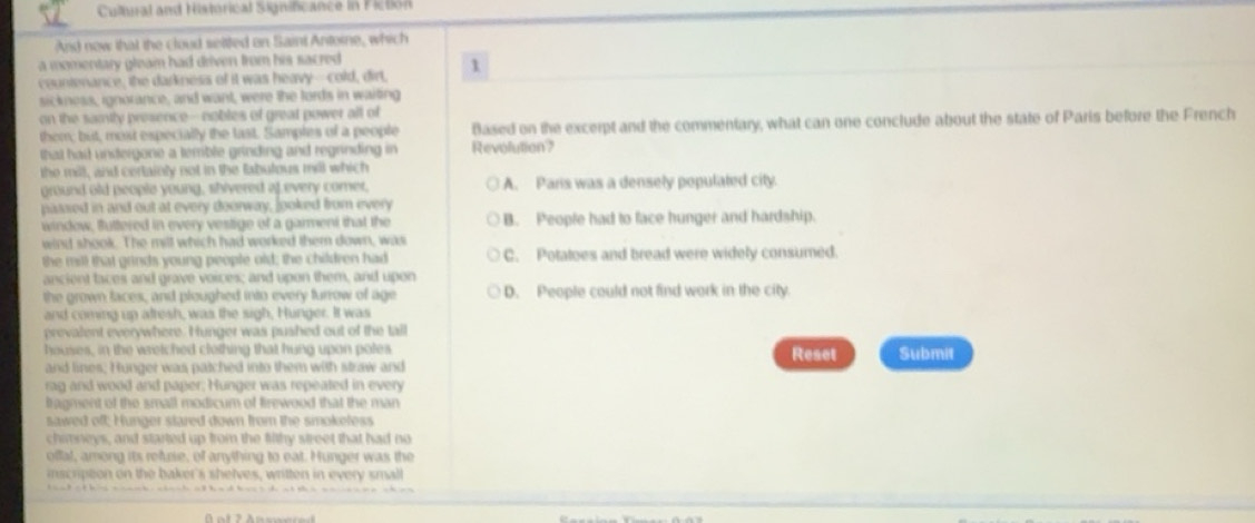 Solved: Cultural and Historical Signifcance in Fiction And now that the ...