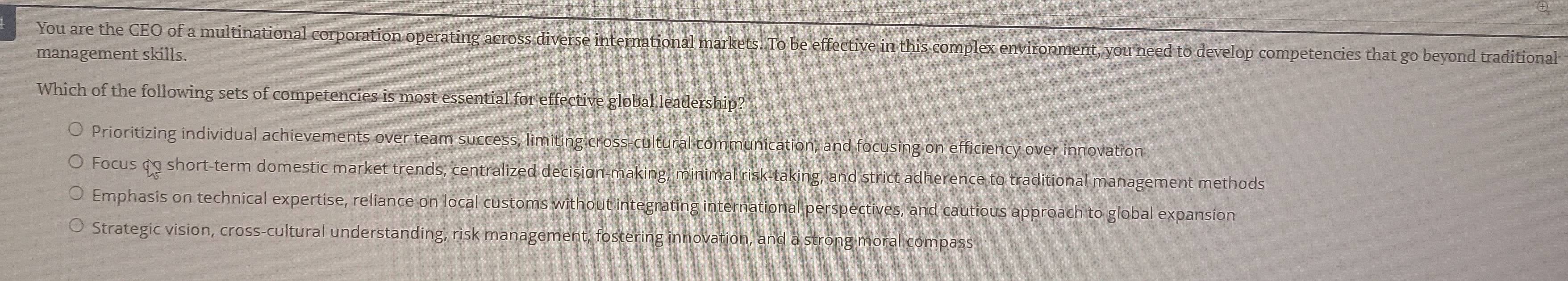 Solved: You are the CEO of a multinational corporation operating across ...