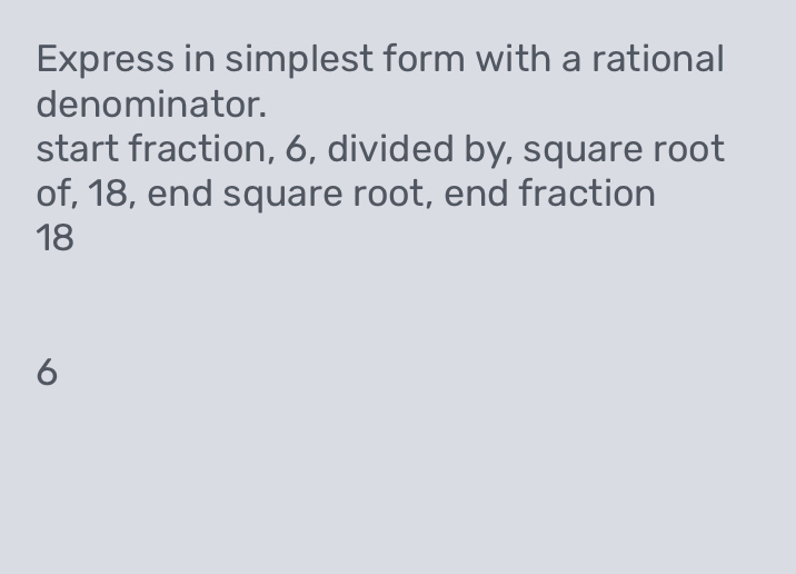 Solved: Express in simplest form with a rational denominator. start ...