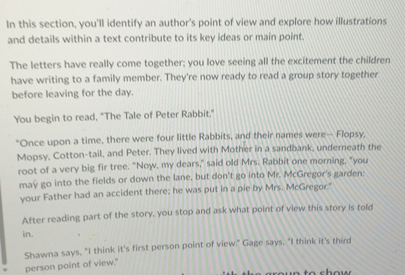 Solved: In this section, you'll identify an author's point of view and ...