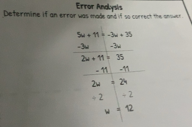 Solved: Error Analysis Determine if an error was made and if so correct ...