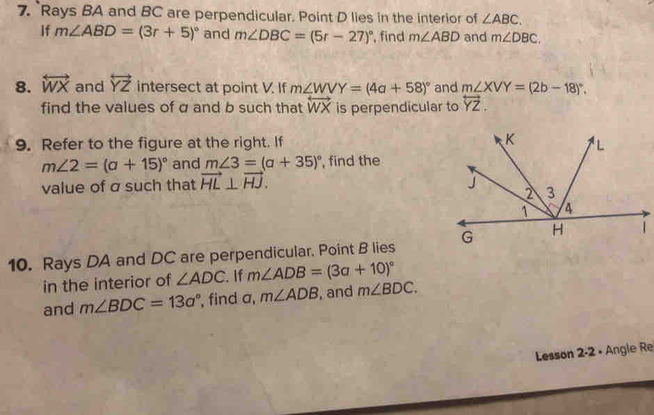 Solved: Rays BA and BC are perpendicular. Point D lies in the interior ...