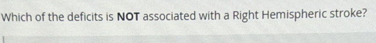 Solved: Which of the deficits is NOT associated with a Right ...