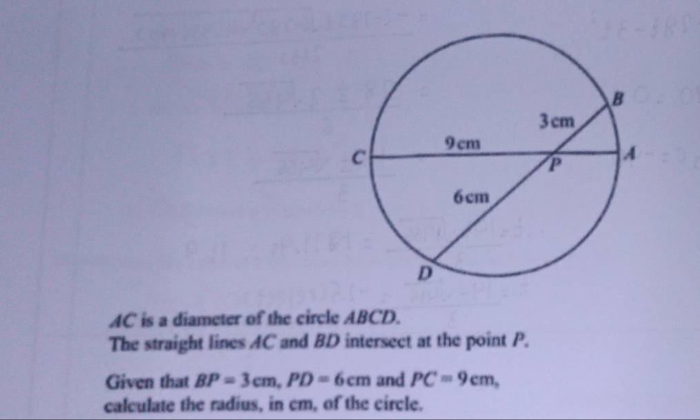 Gelöst:AC is a diameter of the circle ABCD. The straight lines AC and ...