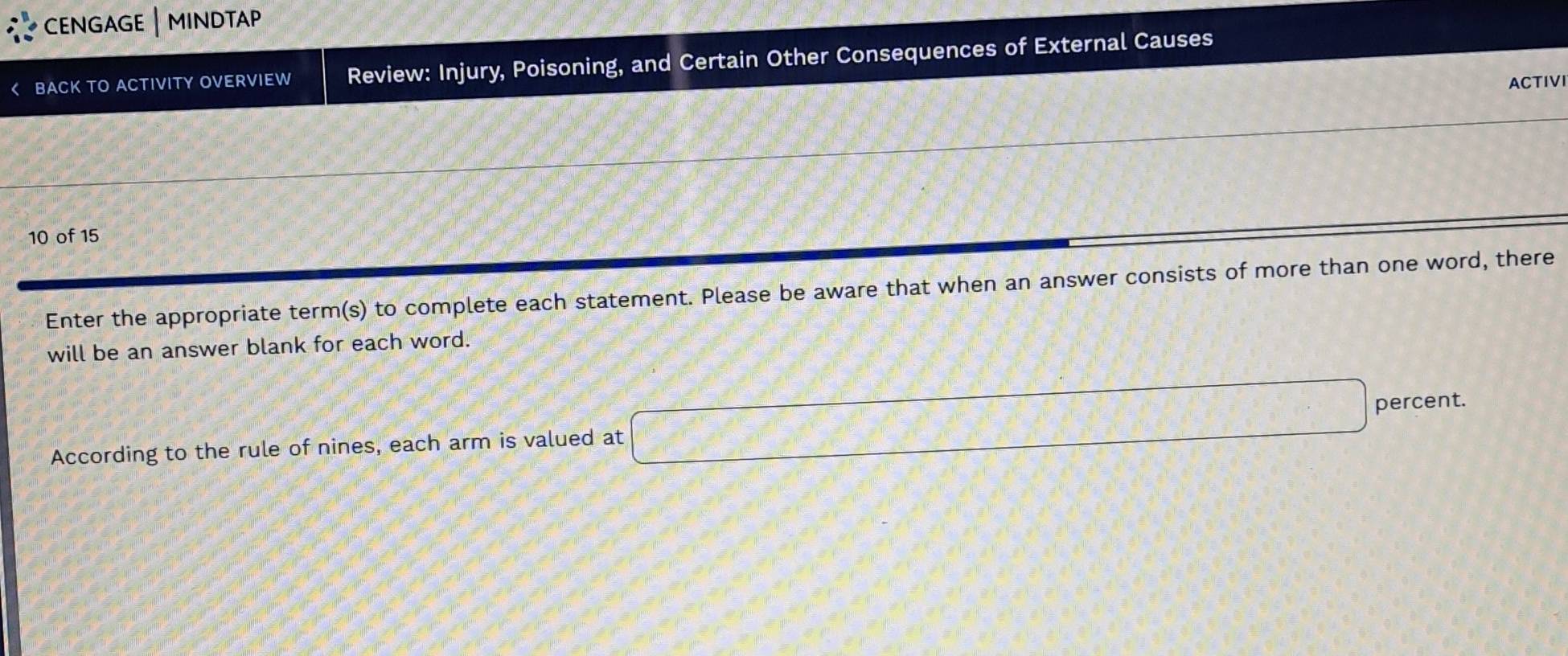 Solved: CENGAGE | MINDTAP C BACK TO ACTIVITY OVERVIEW Review: Injury ...